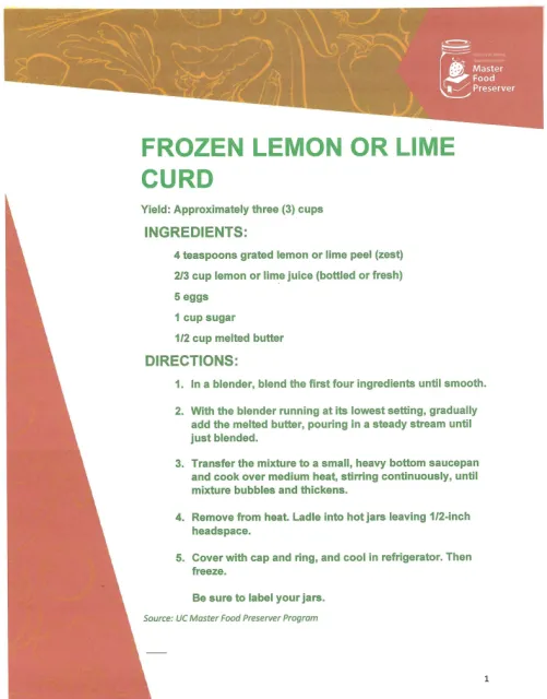 Lemon Recipes: San Mateo & San Francisco MFP | UC Agriculture and ...