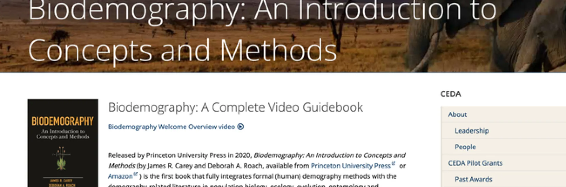 Video Guidebook Showcases Biodemography Textbook | UC Agriculture and ...
