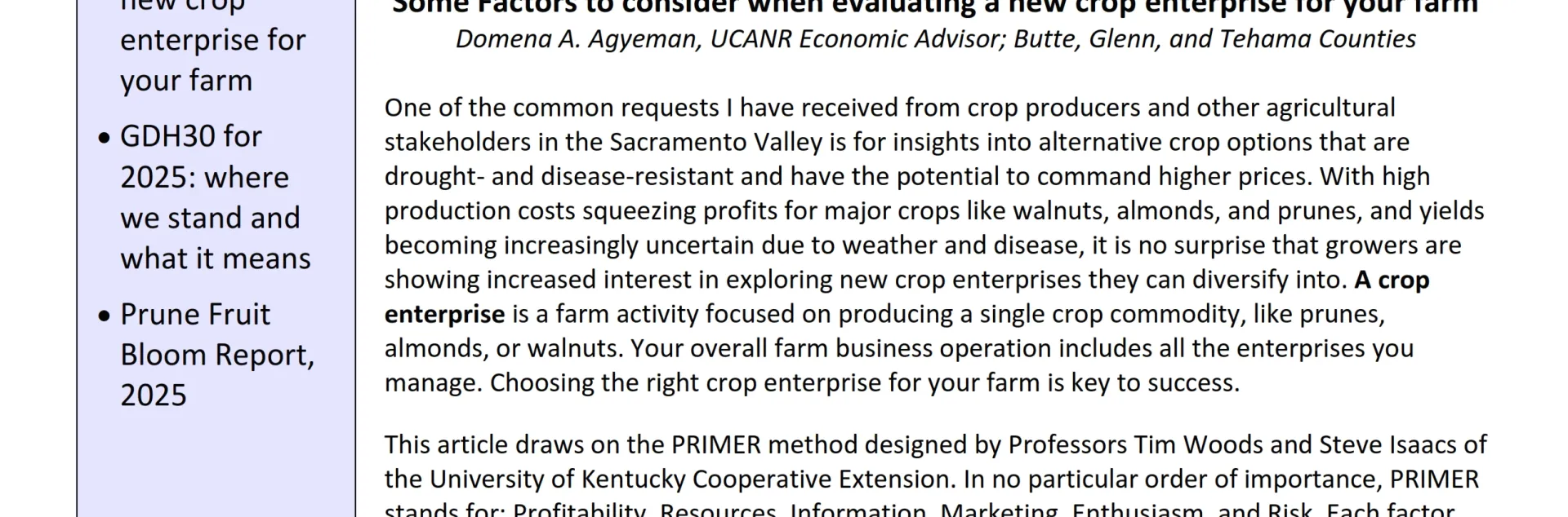Glenn County UCCE Sacramento Valley Prune Newsletter - Spring 2025 ...