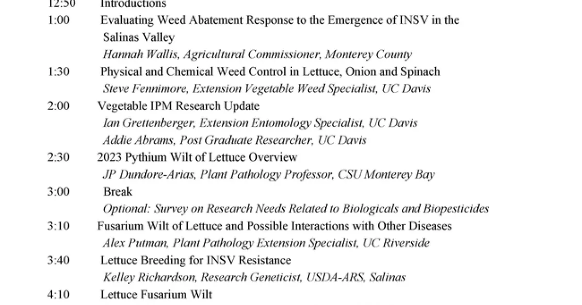 2023 Pest Management Meeting: Updated Announcement | UC Agriculture and ...